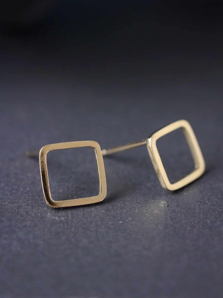 9ct Gold Square Diamond Shaped Studs – Alison Lush Jewellery