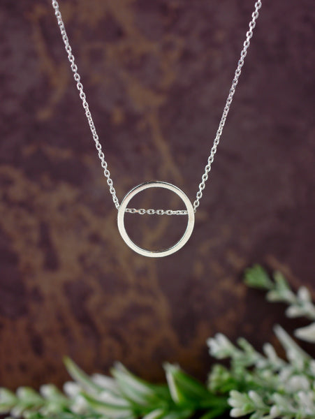Modern Stylish Silver Circle Chain Pendant – Alison Lush Jewellery