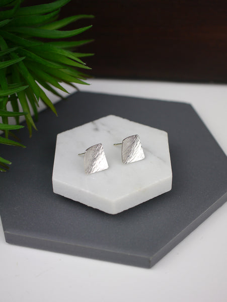 Super Flattering Curved Diamond Shaped Silver Studs – Alison Lush Jewellery