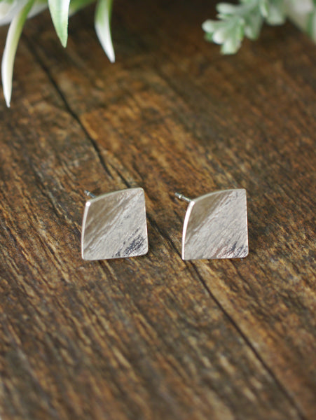 Super Flattering Curved Diamond Shaped Silver Studs – Alison Lush Jewellery