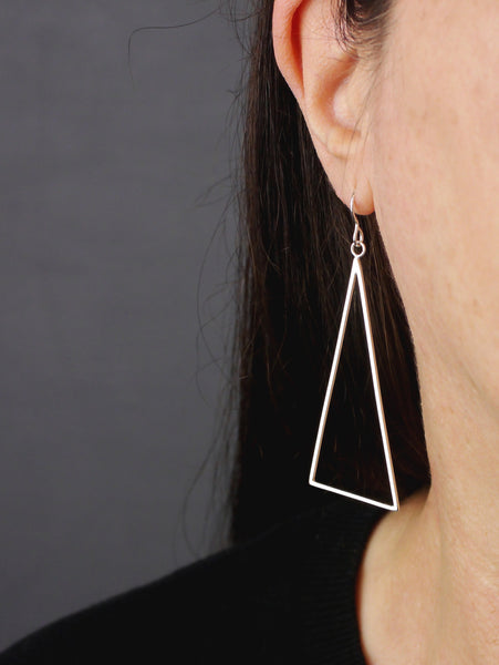 Striking Large Triangular Silver Earrings – Alison Lush Jewellery